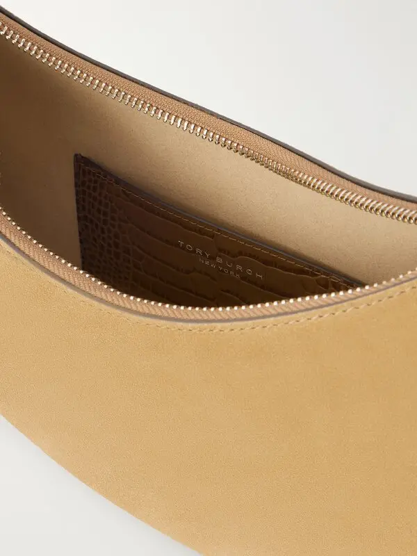 Tory Burch Romy Leather-trimmed Suede Shoulder Bag