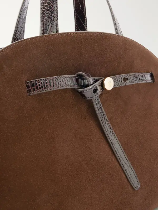 Tory Burch Romy Bauletto Leather-trimmed Suede Leather Tote