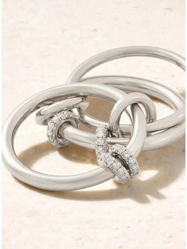 SPINELLI KILCOLLIN Jovie Set Of Three Sterling Diamond Rings