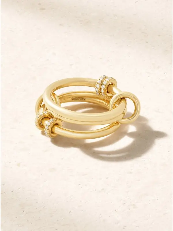SPINELLI KILCOLLIN Jovie Set Of Three 18-karat Diamond Rings - Gold