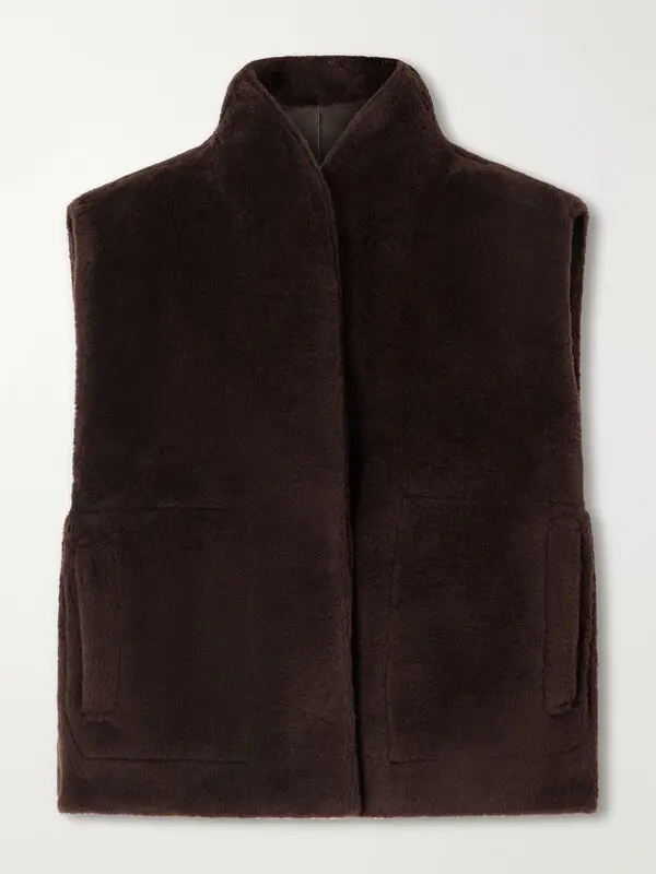 Sea Annie Reversible Wool Vest - Brown