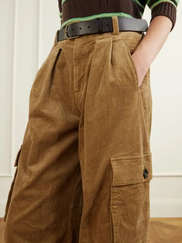 Sea Garret Stretch Cotton-corduroy Balloon Pants - Green