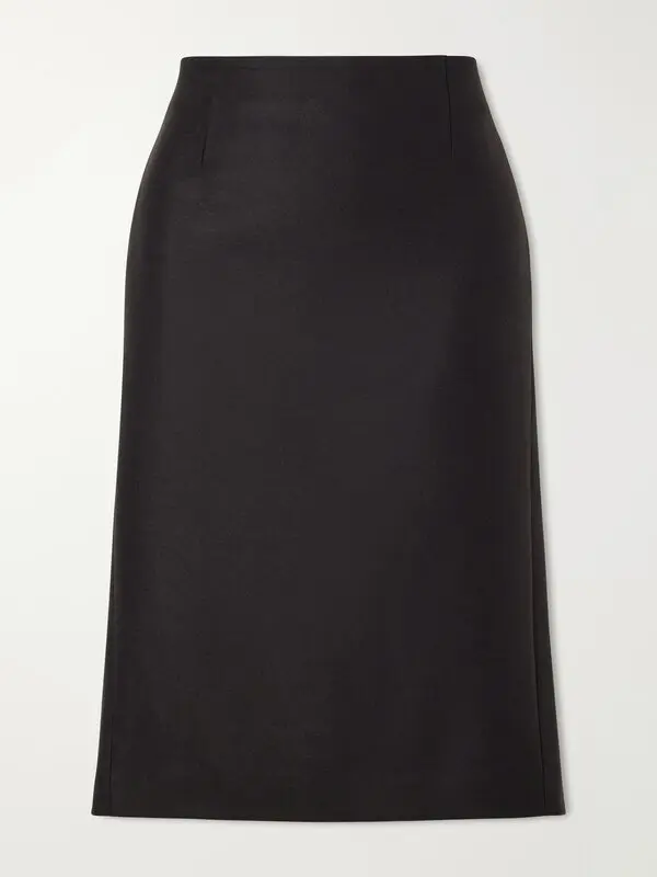 MAISON MARGIELA Wool-blend Felt Midi Skirt - Brown