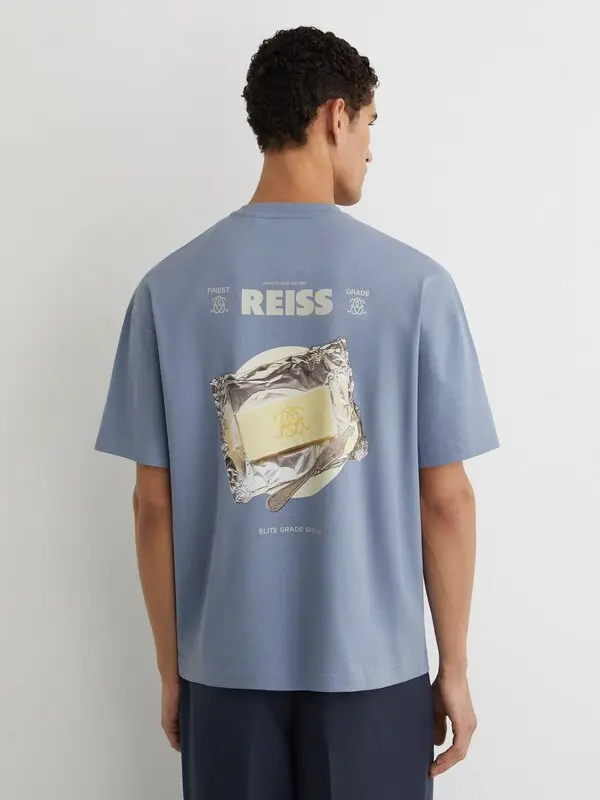 REISS Monogram Butter Relaxed-fit T-shirt