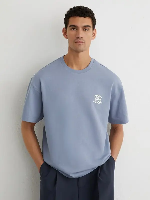 REISS Monogram Butter Relaxed-fit T-shirt