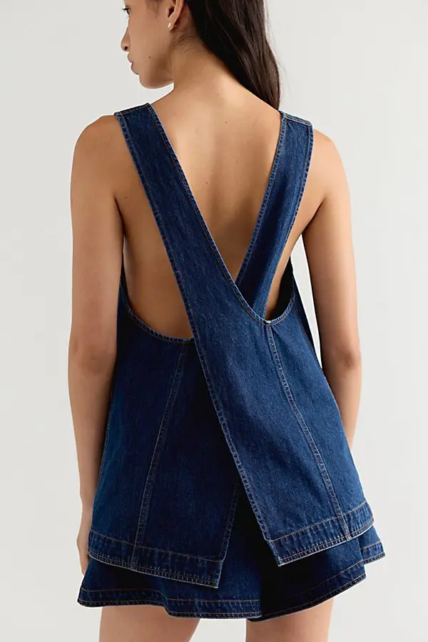 Free People Down In The Valley Denim Short Set At