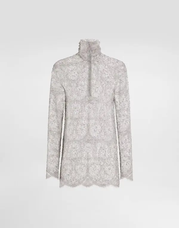Dolce & Gabbana Chantilly Lace Blouse Shirts And Tops - Multicolor