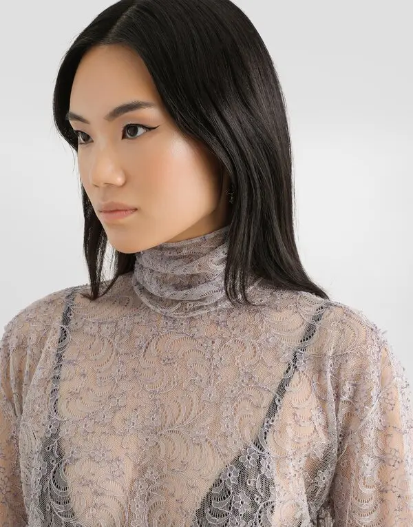 Dolce & Gabbana Chantilly Lace Blouse Shirts And Tops