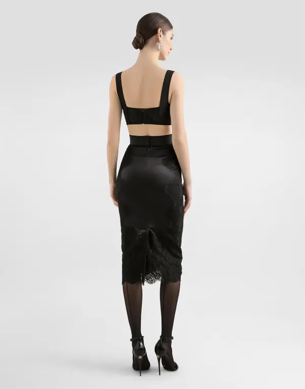 Dolce & Gabbana Satin Midi Skirt Skirts