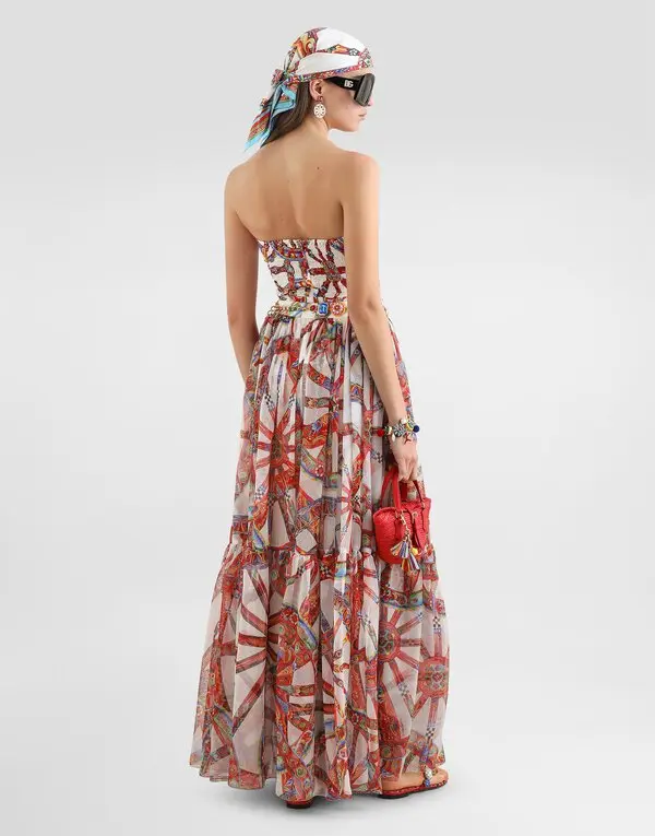 Dolce & Gabbana Carretto-print Charmeuse Top