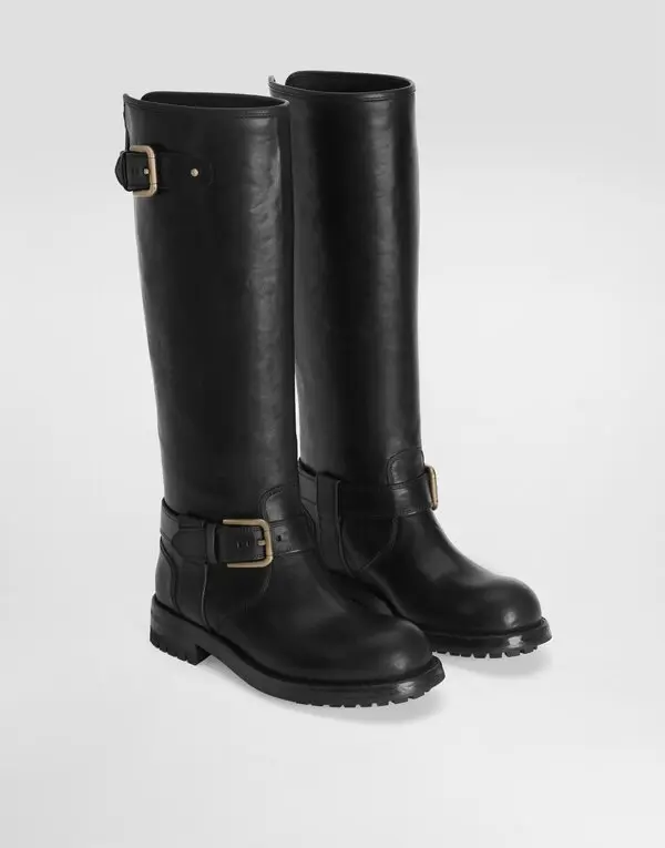 Dolce & Gabbana Calfskin Biker Boots