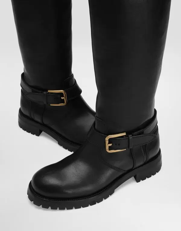 Dolce & Gabbana Calfskin Biker Boots