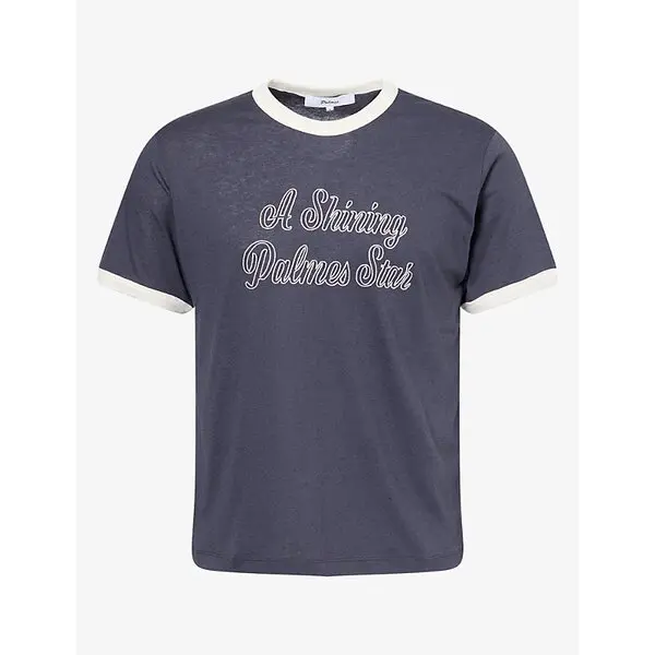 PALMES Slogan-embroidered Cotton-blend T-shirt
