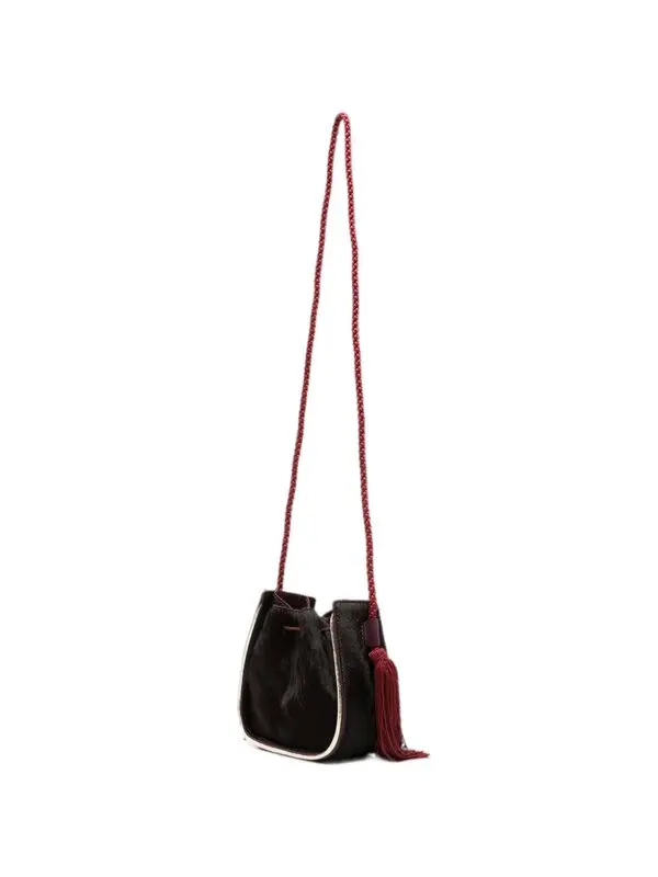FORTE_FORTE My Pepita Leather Bucket Bag - Red