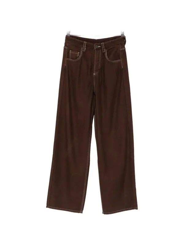 UMA WANG Phyllis Wool Blend Trousers With Contrast Stitching