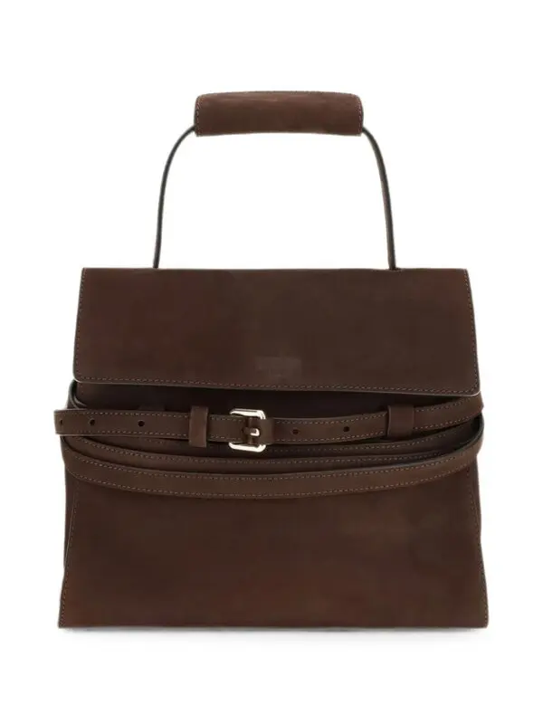 Moschino Tie Me Leather Handbag - Brown