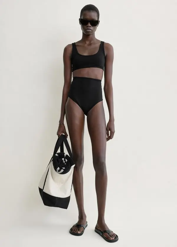TOTEME U-neck Bikini Top - Black