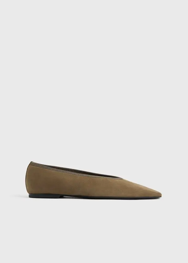 TOTEME Minimalist Suede Ballerinas - Hazel