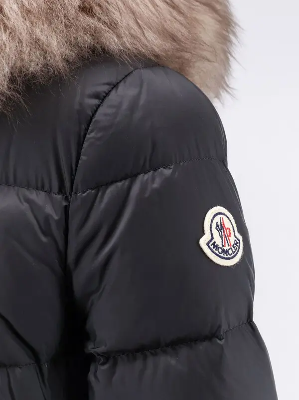 Moncler Boedic Long Down Jacket With Fur Detail
