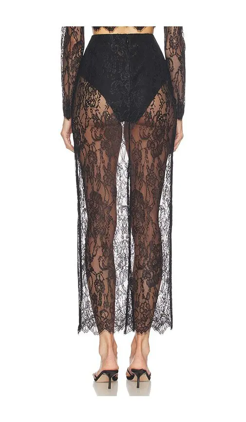 L'Agence Raymonde Maxi Lace Skirt In . Also