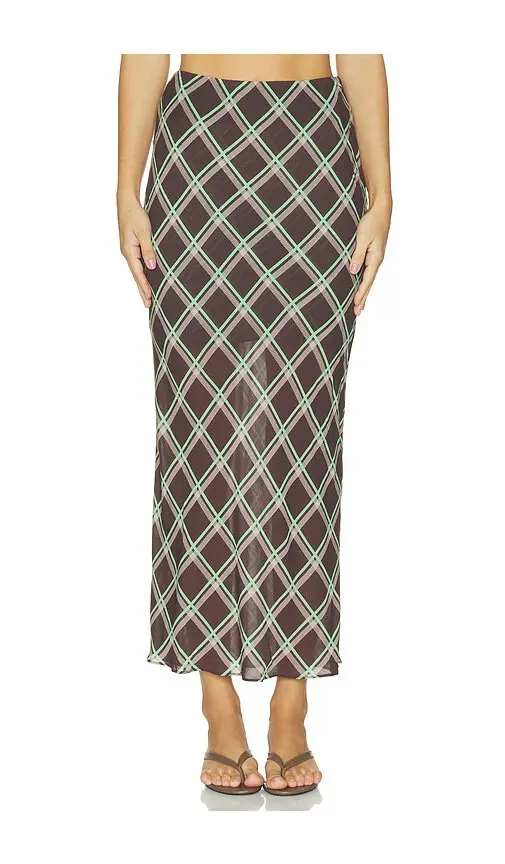 ALIGNE Yvonne Check Maxi Skirt In . Also - Multi