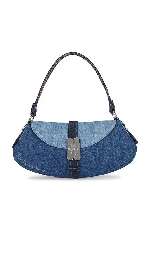 GANNI B-kat Denim Shoulder Bag