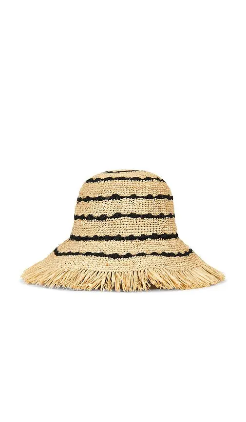 GANNI Stripe Raffia Bucket Hat