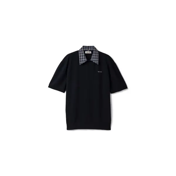 Miu Miu Cashmere Polo Sweater - Navy