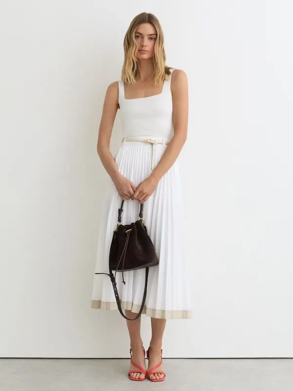 REISS Square-neck Compact-knit Vest
