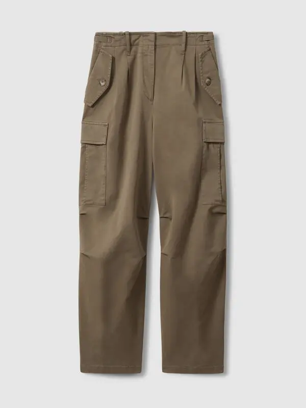 REISS Cotton Blend Tapered Combat Trousers