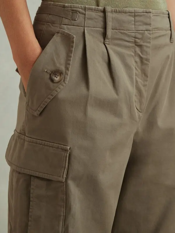 REISS Cotton Blend Tapered Combat Trousers