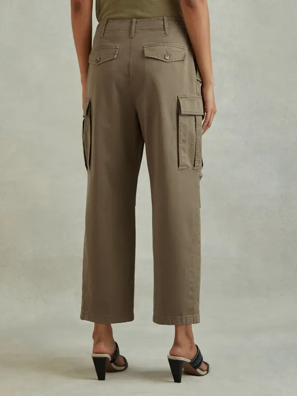 REISS Cotton Blend Tapered Combat Trousers
