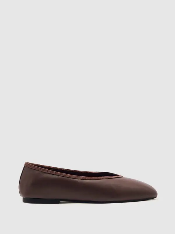 REISS Nappa Leather Ballet Flats