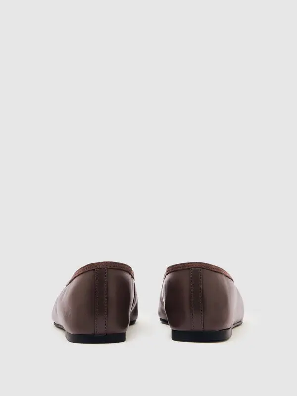 REISS Nappa Leather Ballet Flats