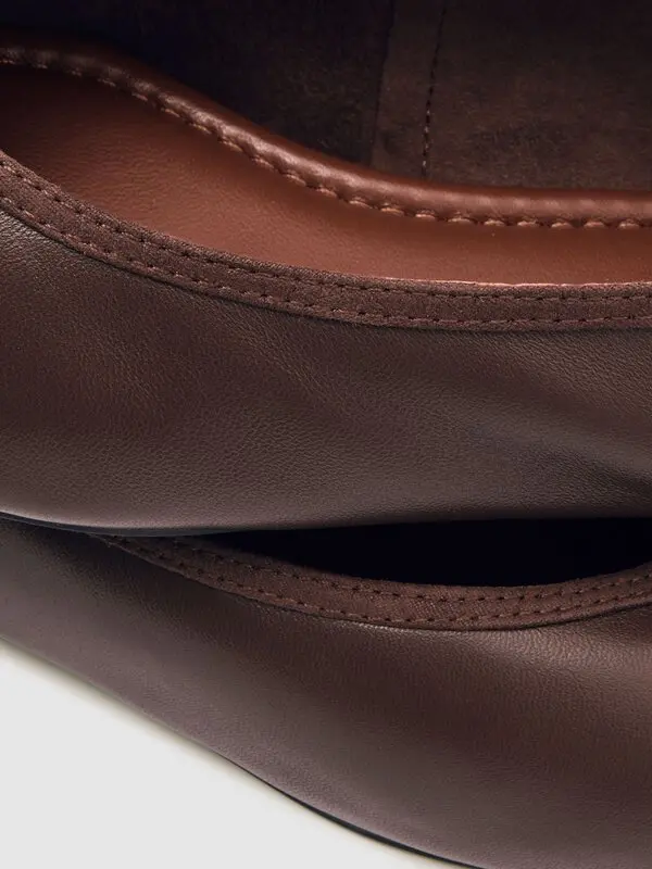 REISS Nappa Leather Ballet Flats