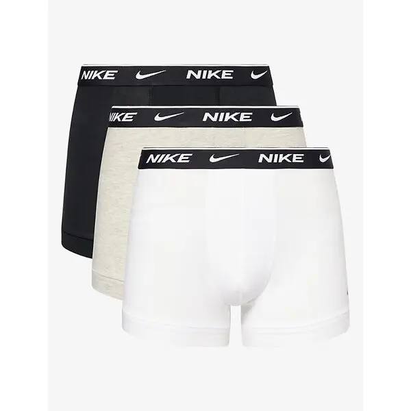 Nike Essential Pack Of Three Cotton-stretch Trunks