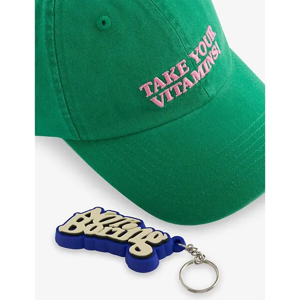 NOT BORING Take Your Vitamins It's Ok Slogan-embroidered Cotton Cap