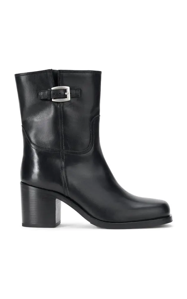 Staud Leather Ankle Boots With Buckle Detail