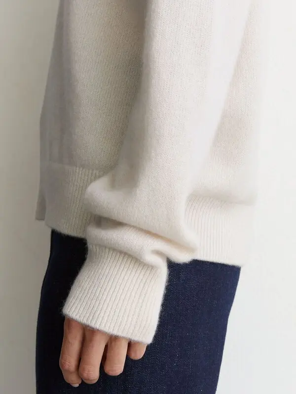 REISS Cashmere Shawl-neck Jumper - Ivory