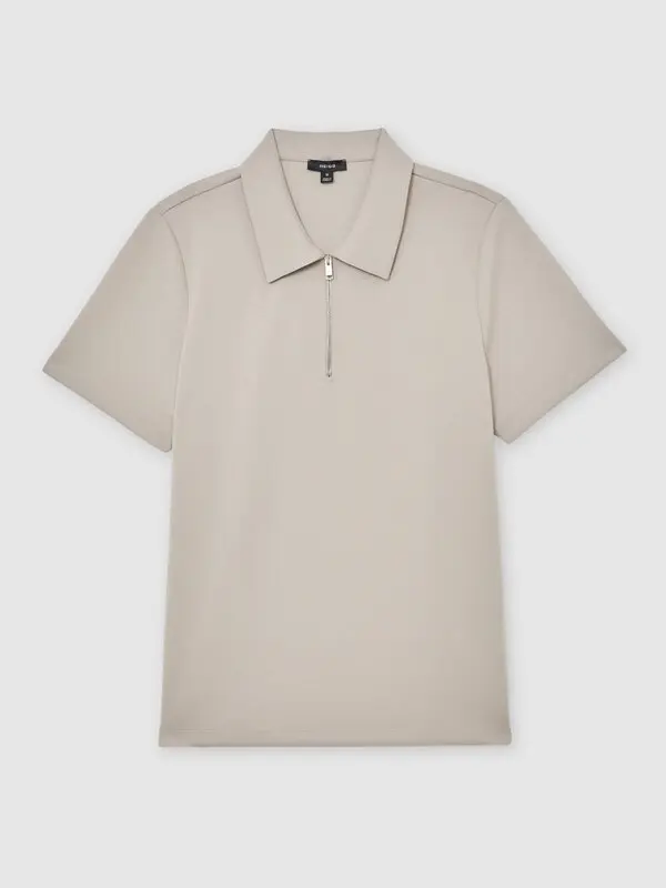 REISS Premium Interlock Half-zip Polo Shirt