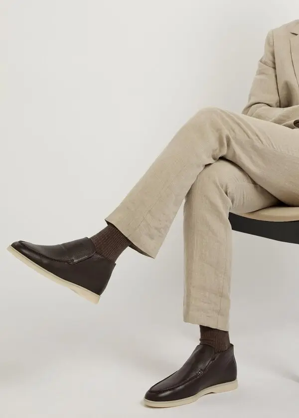 AURELIEN City Grained Leather Loafers
