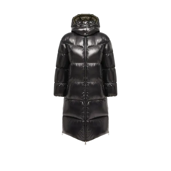 Moncler Harfang Hooded Long Down Coat - Black