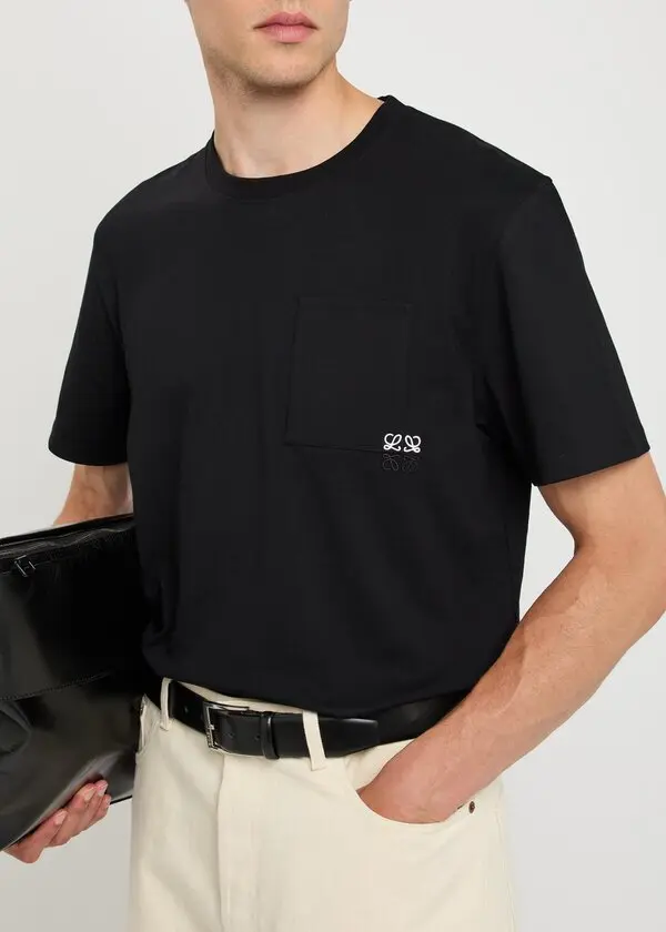 Loewe Logo-embroidered Cotton T-shirt