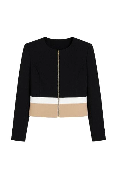 CONQUISTA Panel Detail Jacket - Black