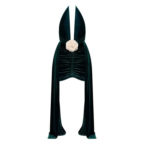 NUR KARAATA The Heiress Mini Dress - Green