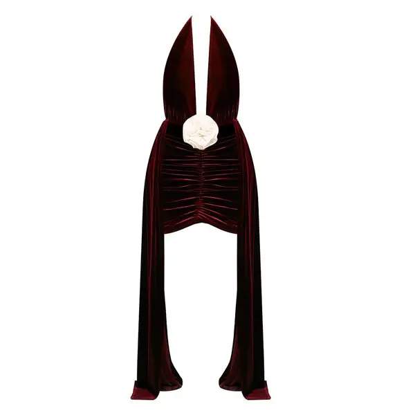 NUR KARAATA The Heiress Burgundy Dress - Red