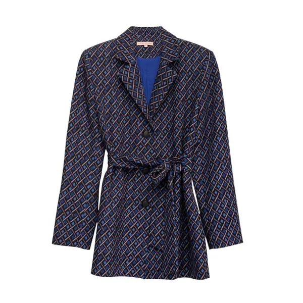 Dolores Promesas Elena Printed Blazer - Blue