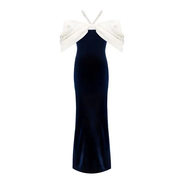 NUR KARAATA Ivy Crown Dress - Blue