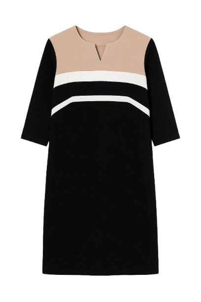 CONQUISTA Straight Panel Detail Dress