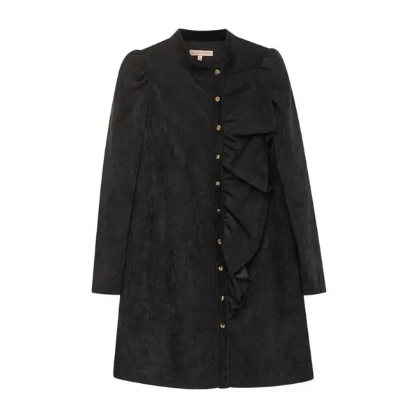 Dolores Promesas Filipa Short Ruffle Dress - Black